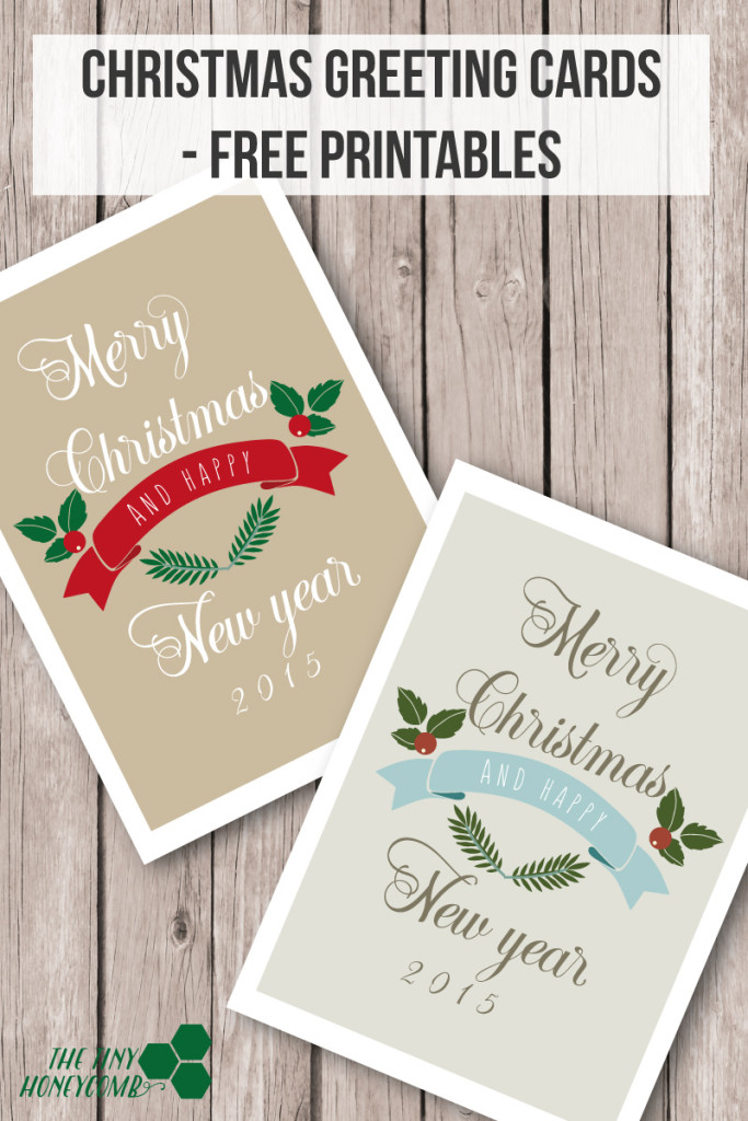 Christmas Greeting cards – Free printables – The Tiny Honeycomb
